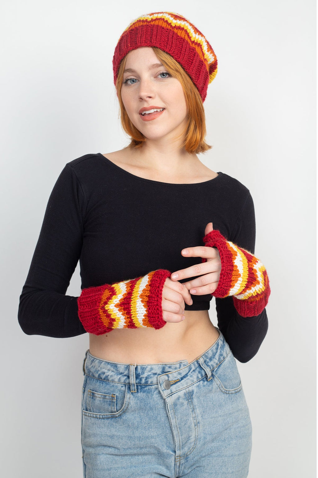 Mountain Geo Fingerless Mittens – Lakhay-Retail