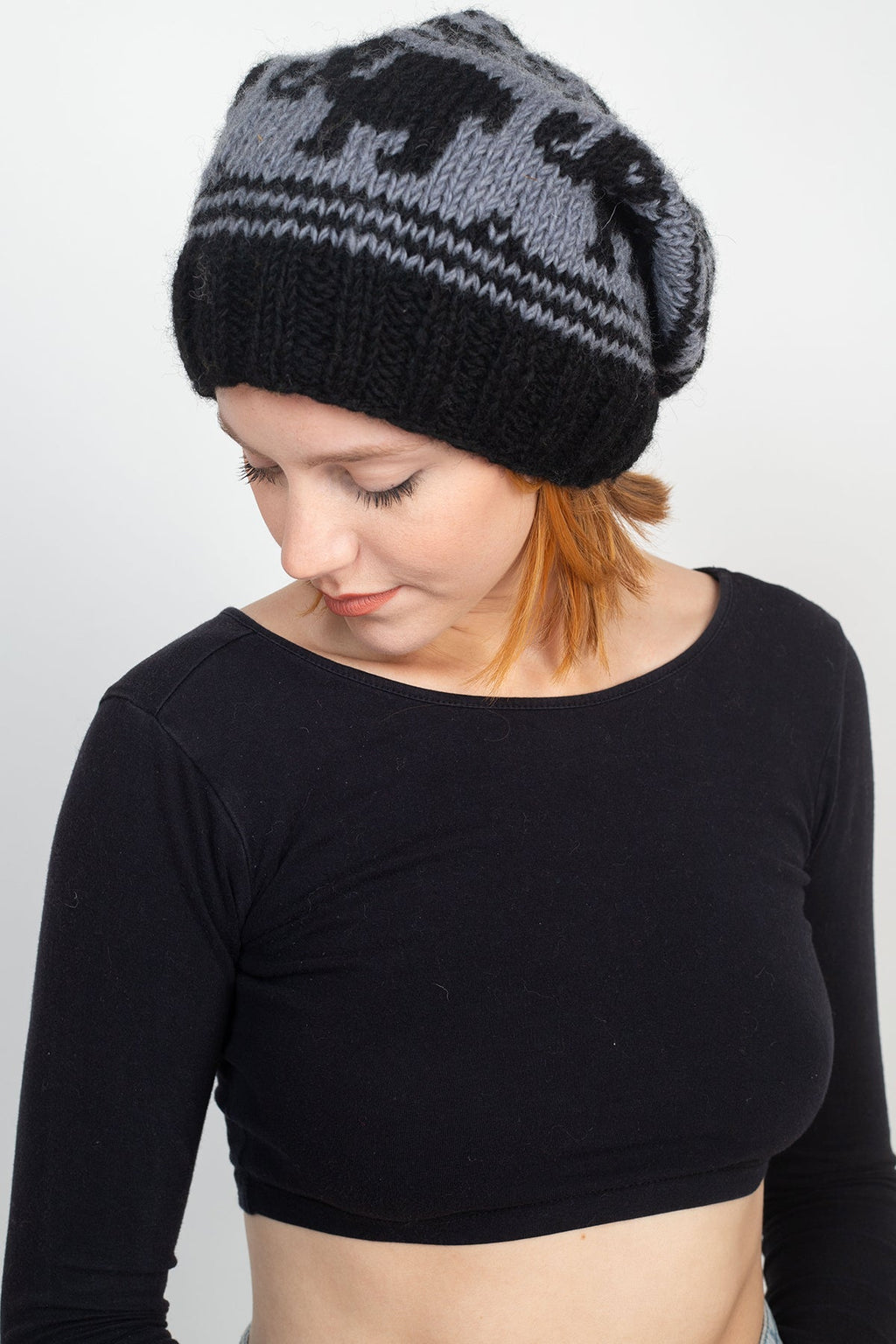Wool Knit Elephant Slouchy Hat – Lakhay-Retail